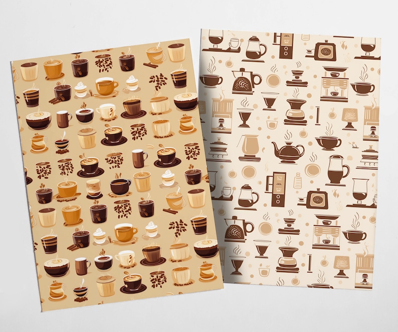 Vintage Coffee Shop Paper Pack | 20 Printable Pngs (digital Download ...