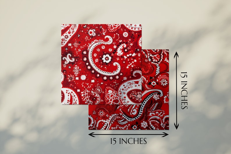 Red Bandana Paisley Seamless Patterns | 20 Pngs (digital Download) - Etsy