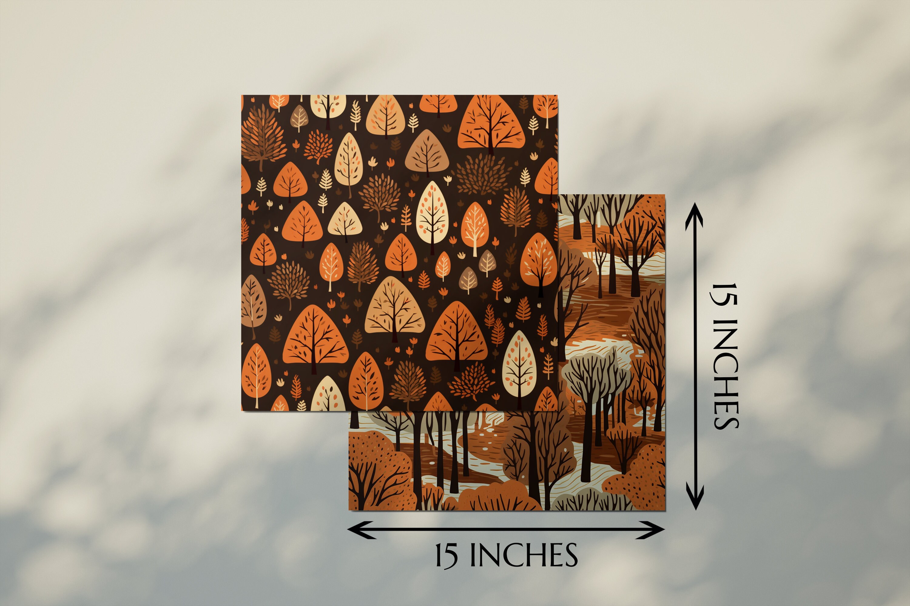 Autumn Forest Seamless Patterns | 20 Orange Trees Seamless Textures ...
