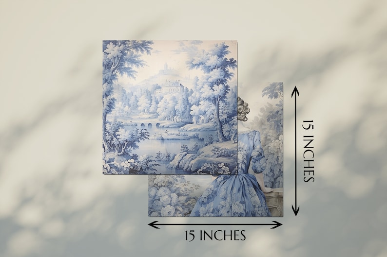 Toile De Jouy Art Digital Paper Pack | 10 Vintage Toile Jouy Art Papers ...