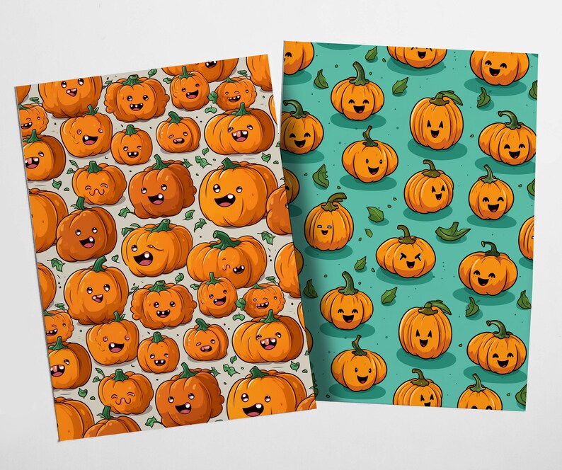 Cartoon Style Pumpkings Digital Paper Pack 20 Happy Pumpking - Etsy