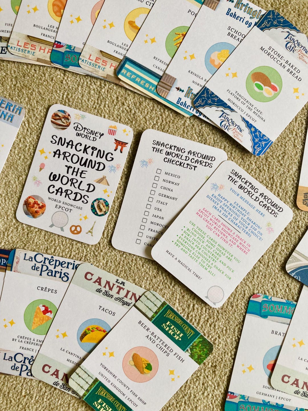 Disney World Snacking Around the World Cards - EPCOT World Showcase ...
