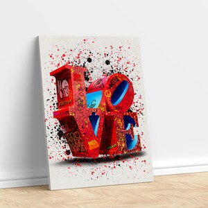Love Sign Graffiti Style Wall Art, Inspirational Canvas and Poster Wall ...