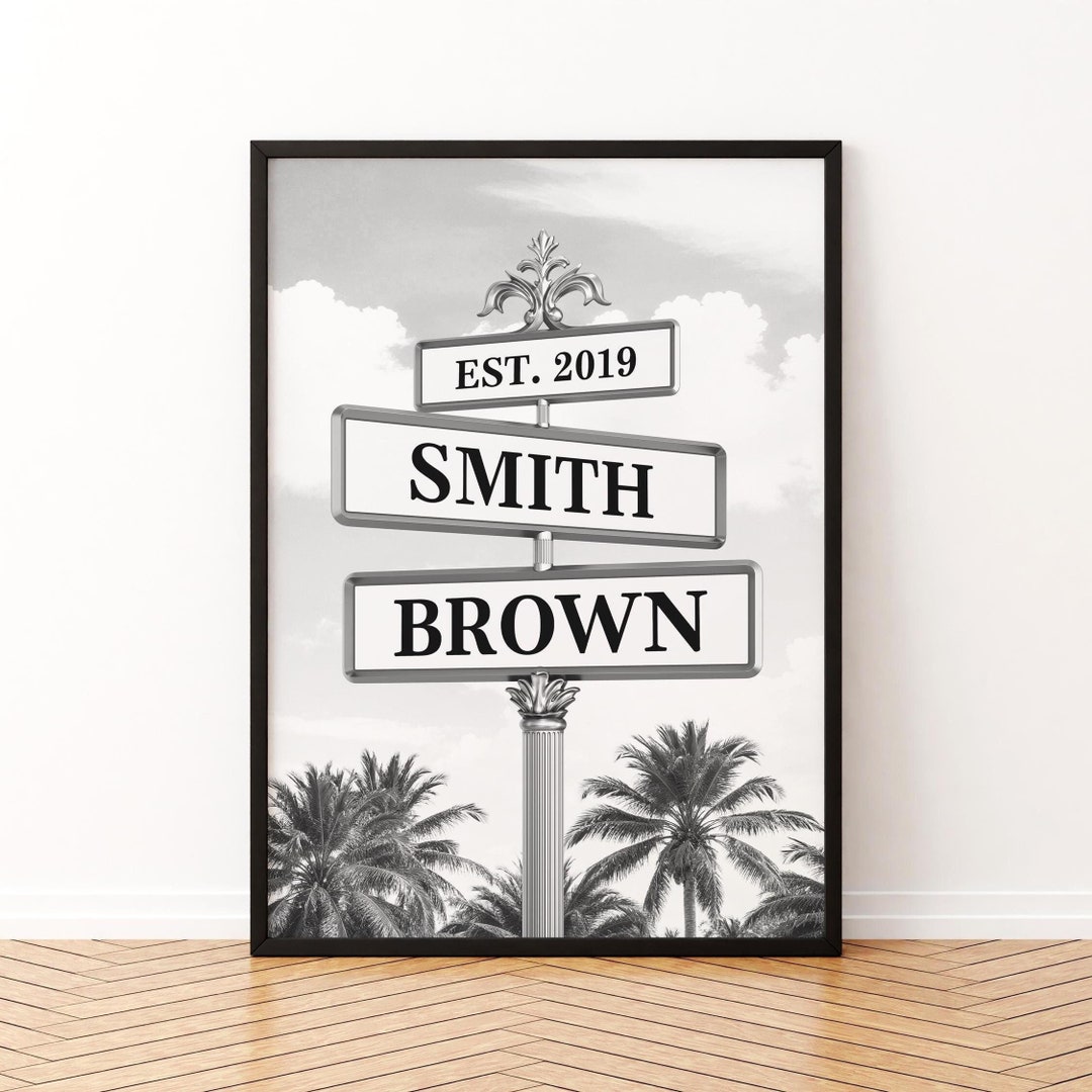 Unical Street Sign Any Names Canvas Wall Art, Custom Name Sign Print ...