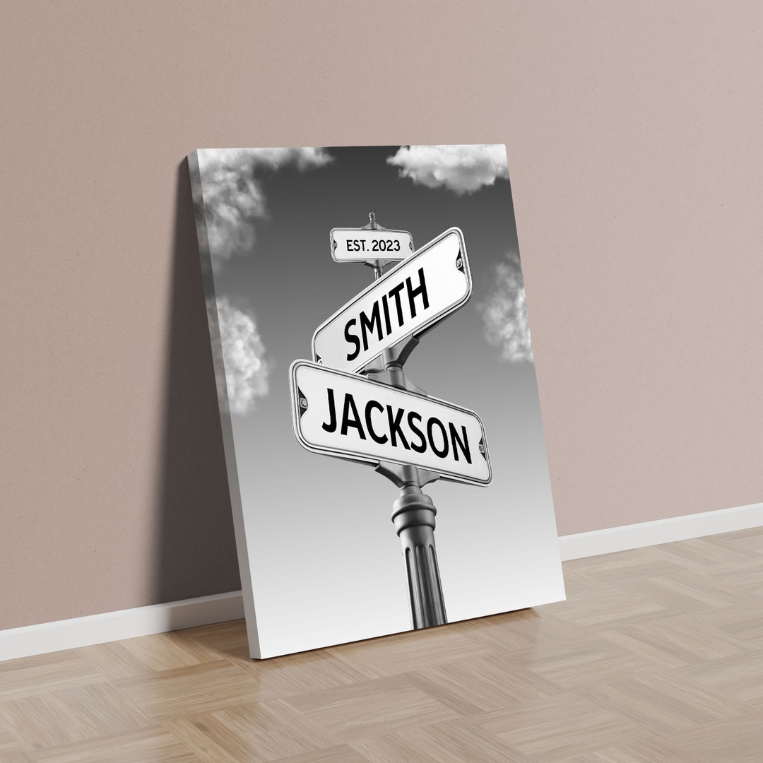 Personalized Names Street Sign Canvas Print Custom Street - Etsy
