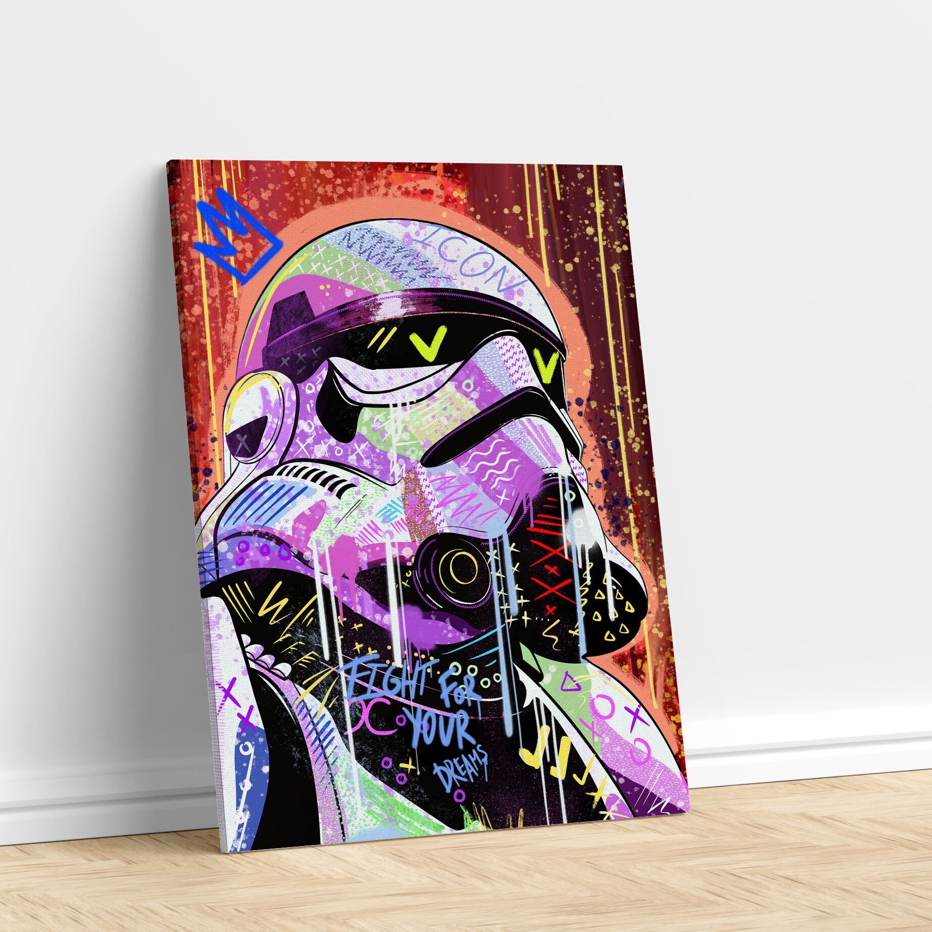 Artist Drawing Stormtrooper Canvas Wall Art Print, Legendary Movie ...