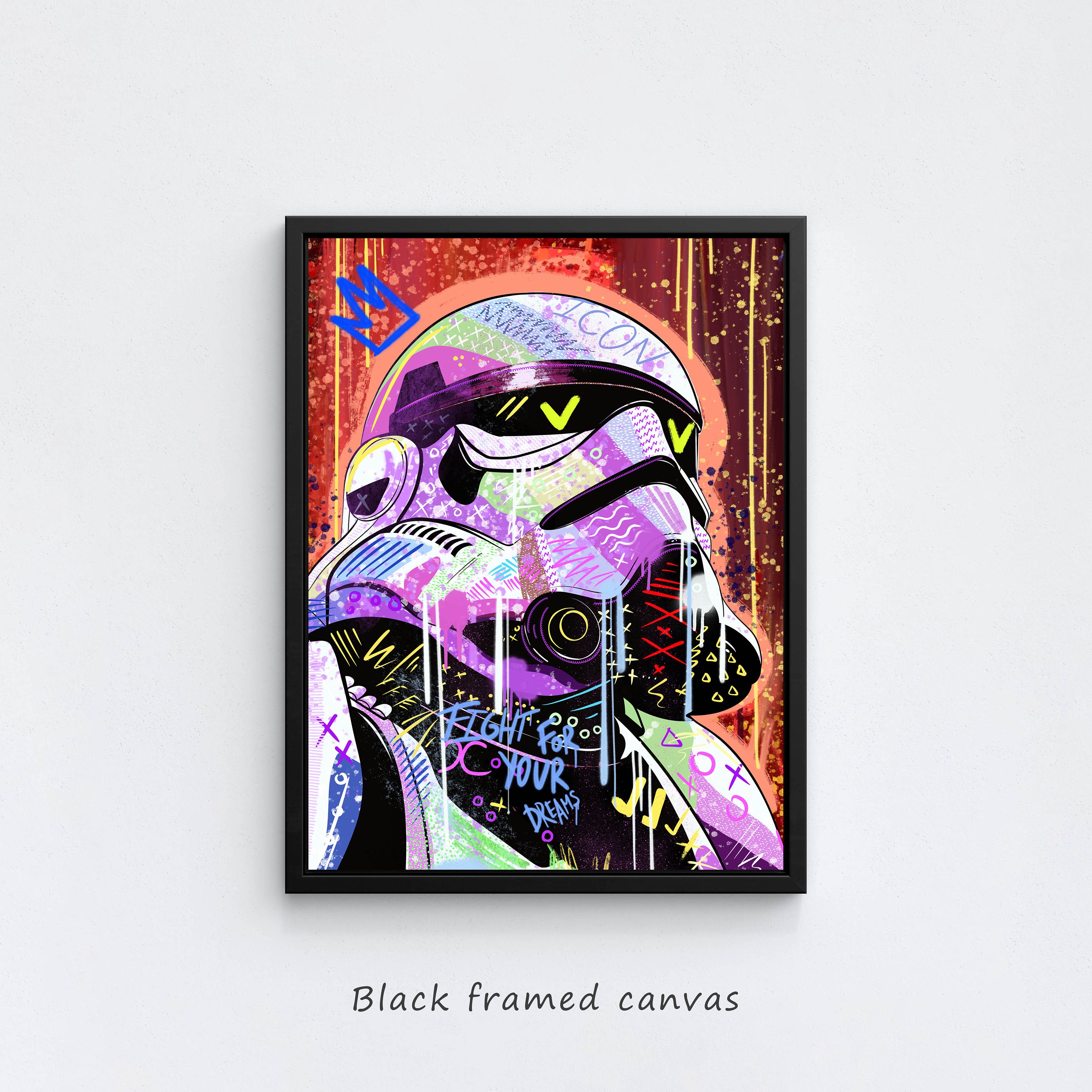 Artist Drawing Stormtrooper Canvas Wall Art Print, Legendary Movie ...