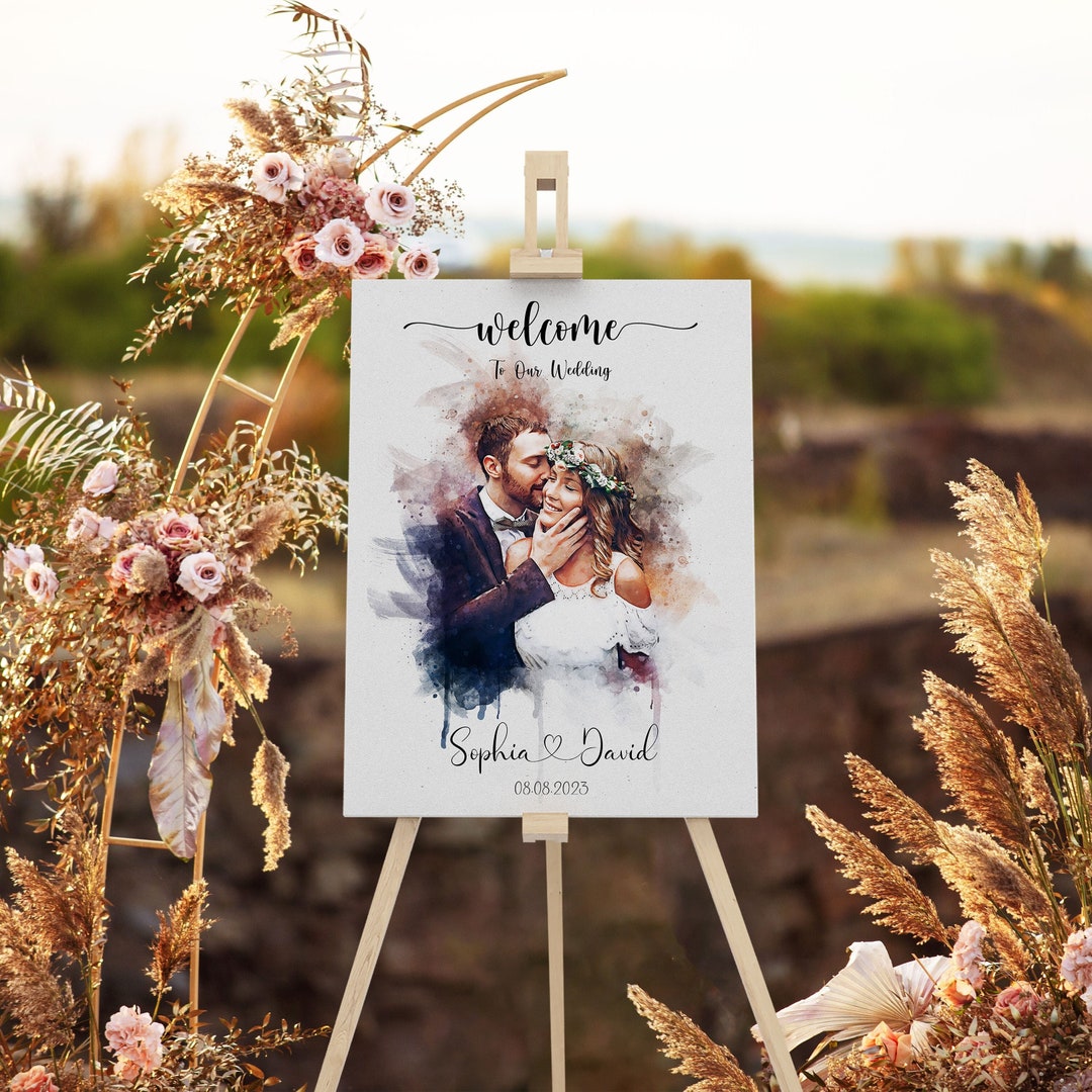 Custom Wedding Welcome Sign, Photo Wedding Sign, Wedding Decor From ...