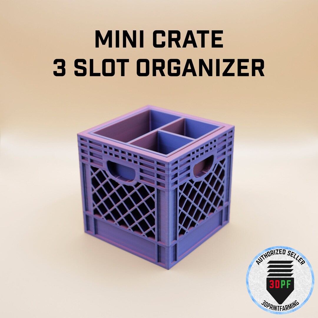 Mini Crate 3 Slot Organizer / Mini Crates / 3DPF / Storage / Desk ...