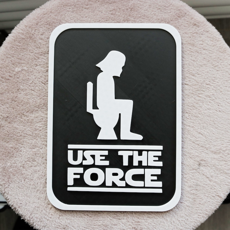 Star Wars Toilet Sign Use the Force Darth Vader Gaming Man Cave Funny ...