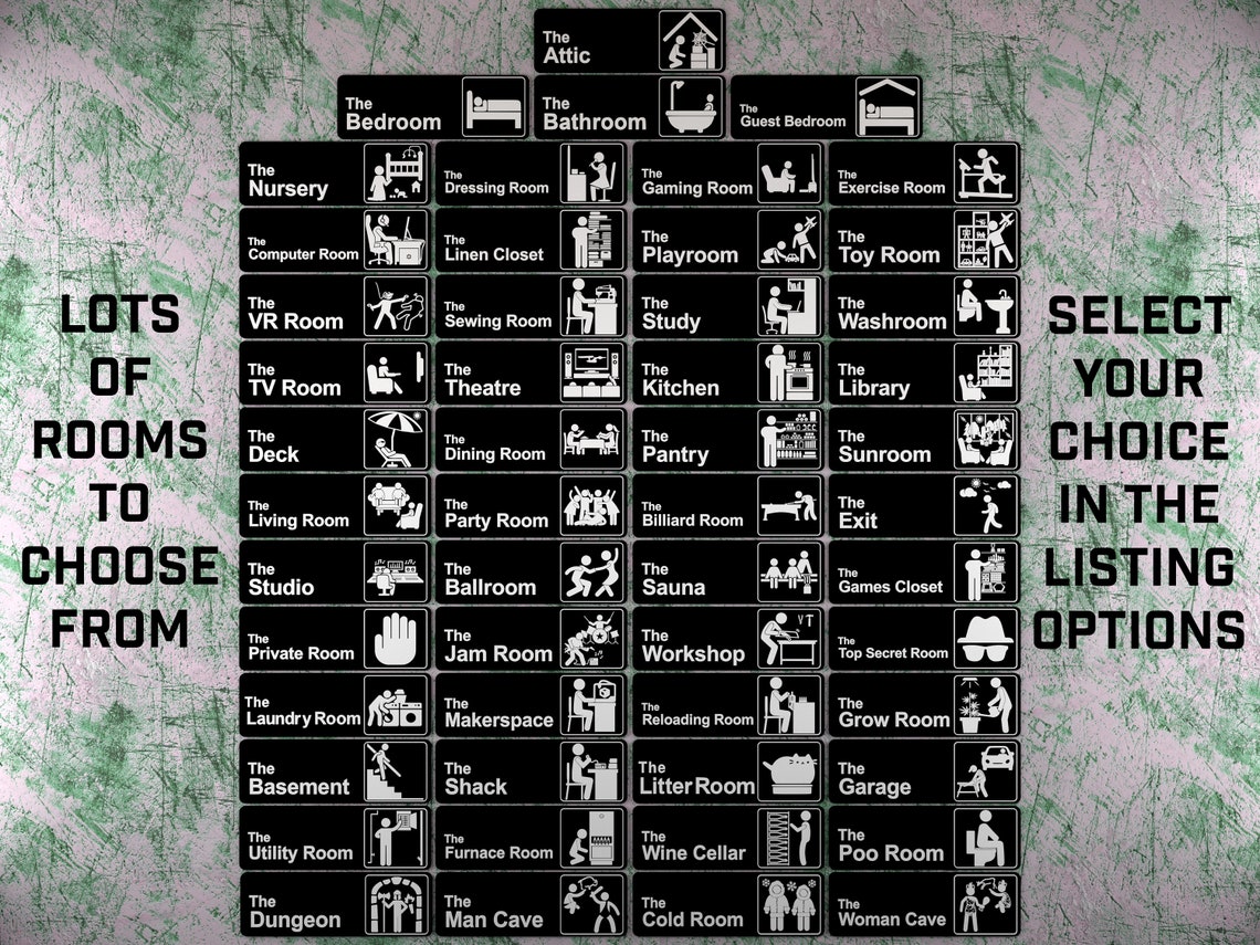 Room Signs Like the Office TV Show Sign for Door or Wall / 50+ Styles ...