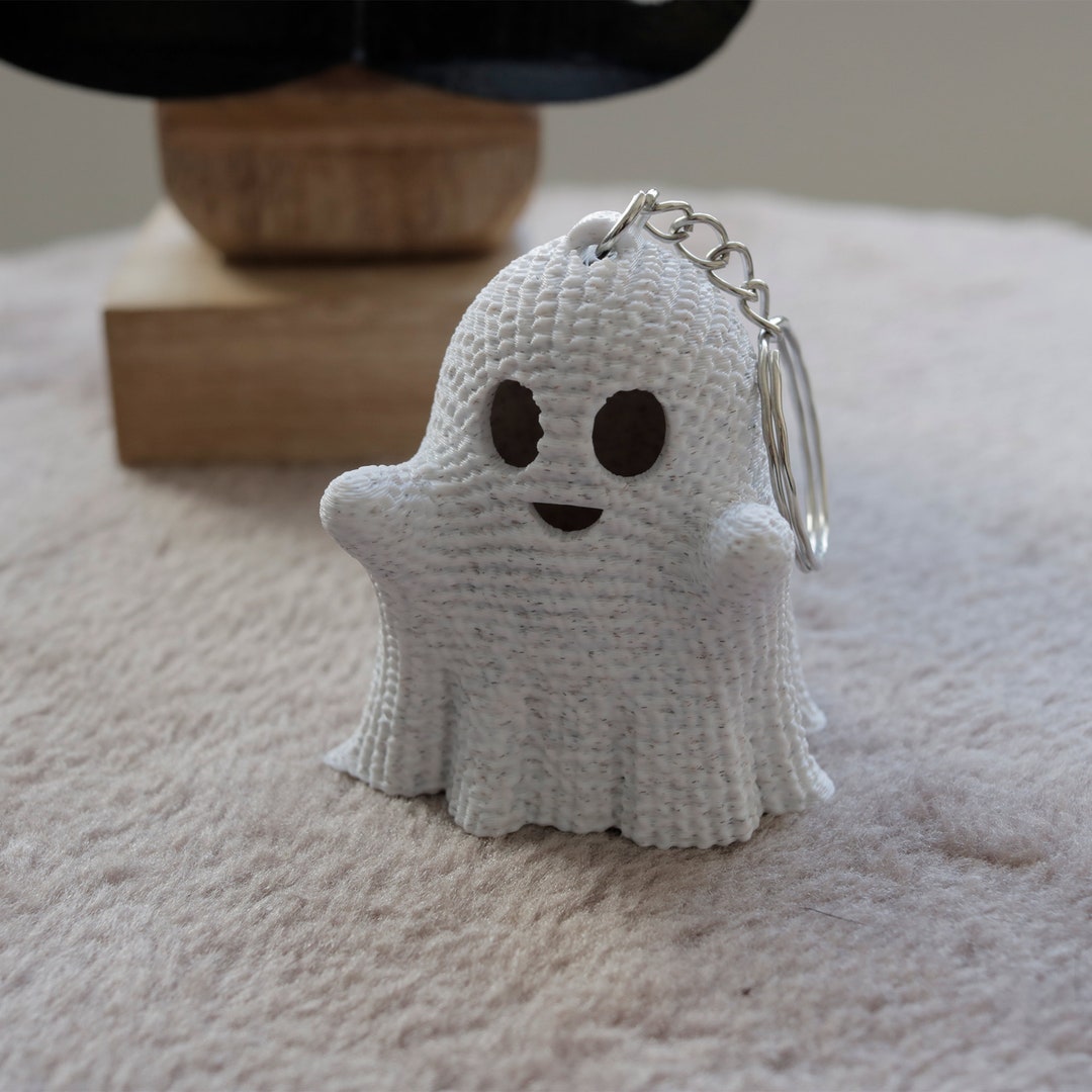 3D Printed Halloween Crochet "look-alike" Ghost Keychain | Autumn ...