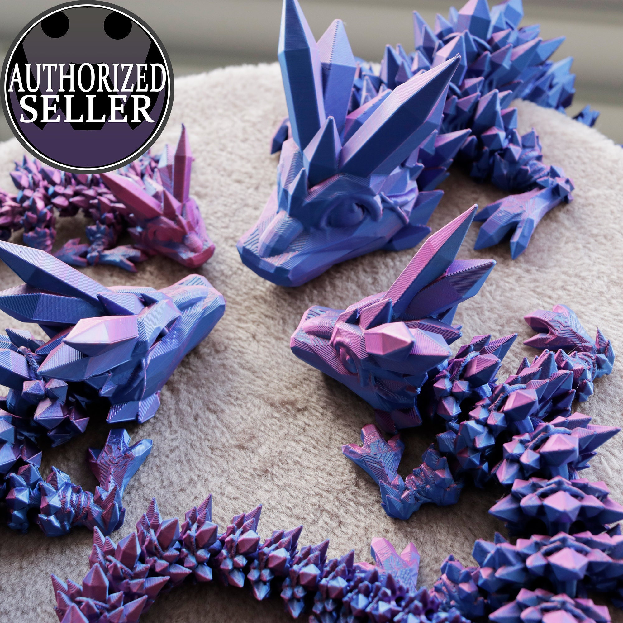 Articulated Crystal Dragon 3D Printed Gem Dragon Fidget - Etsy