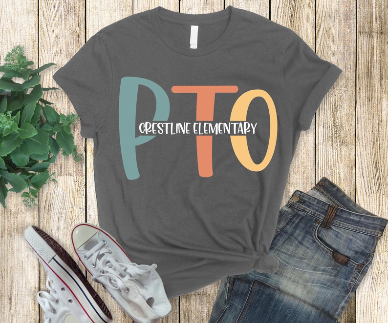 Custom PTO Shirt: Elementary School Name, Parent Teacher Organization ...