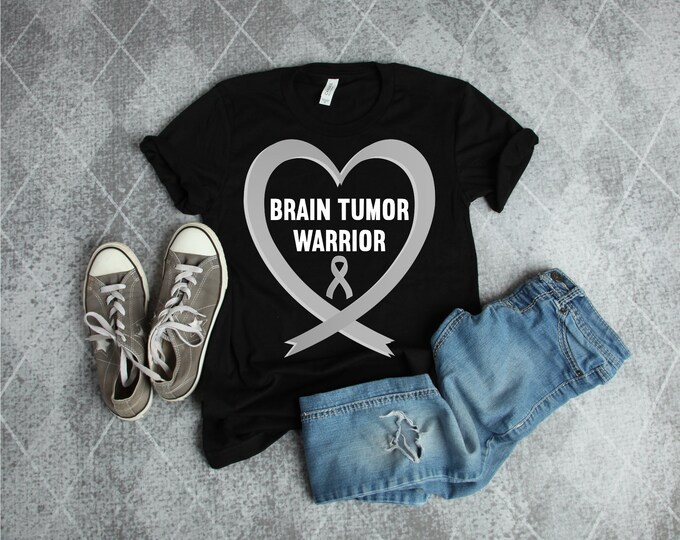 Brain Tumor Awareness Shirt,brain Tumor Warrior Shirt,brain Cancer ...