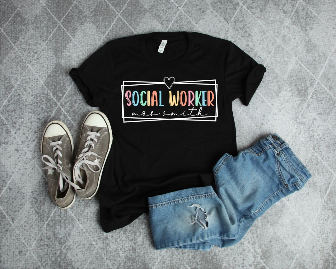 Custom School Social Worker T-shirt, Social Worker Tshirt, School ...