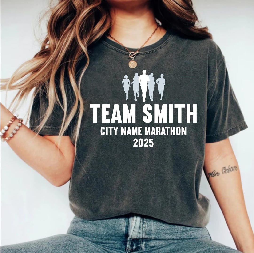 Custom Marathon Support Crew Shirt, Supporter Team Group Tshirt for ...