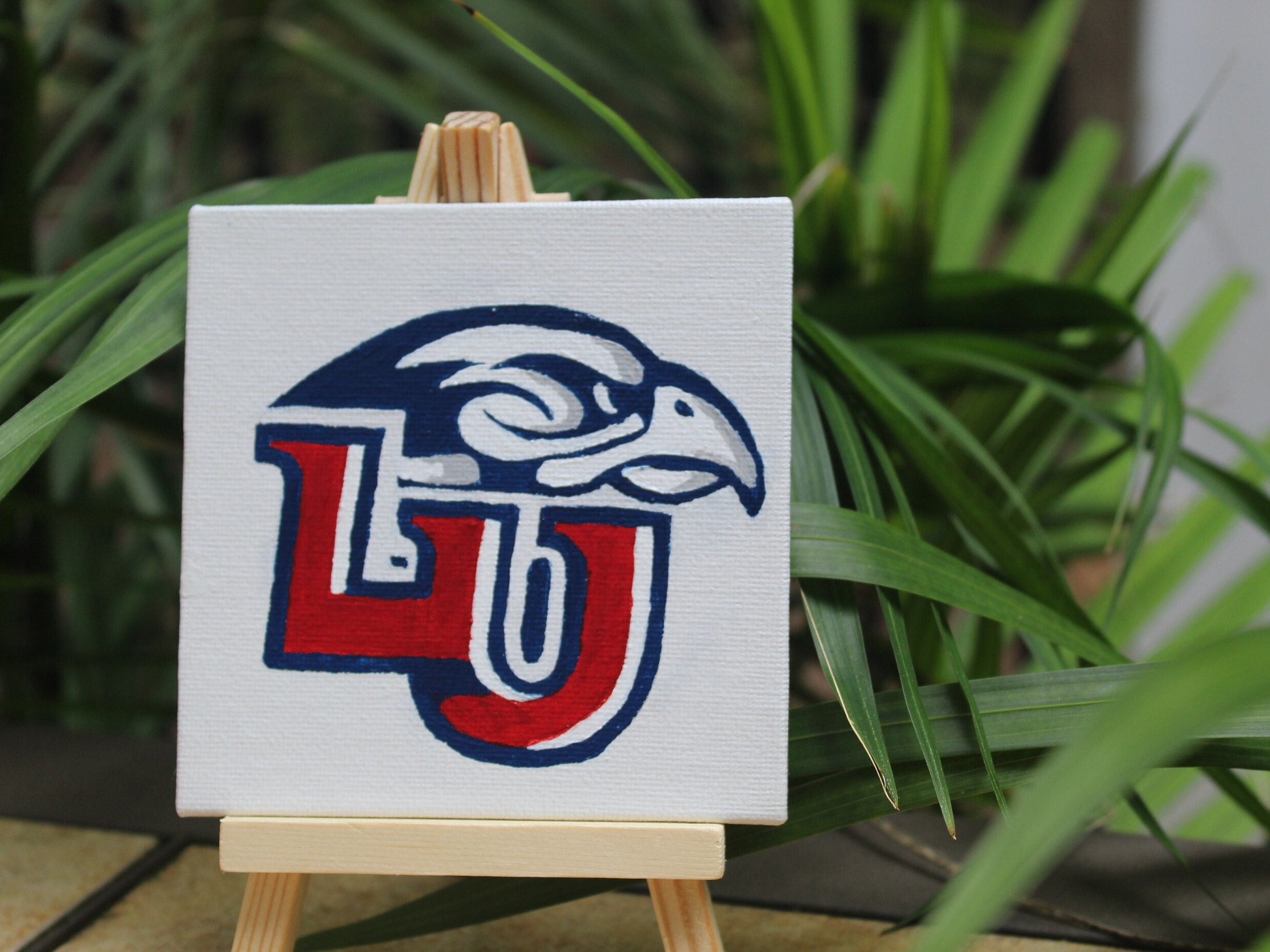 Liberty University Logo 4"x4" Mini Canvas Painting With Easel - Etsy