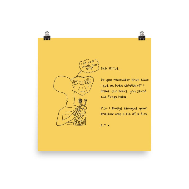 E.T Letter to Elliot Print Size: 1010 - Etsy