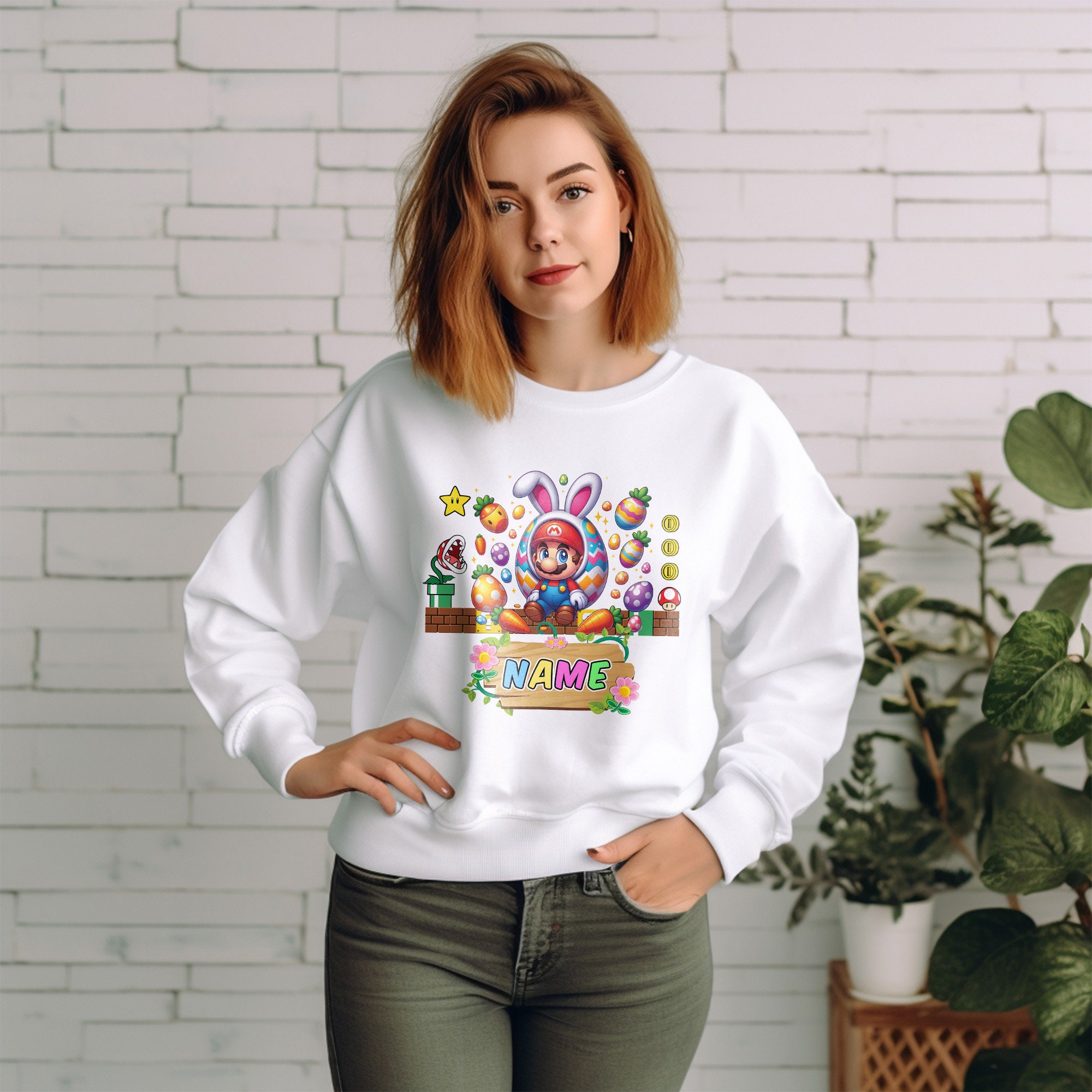 Custom Super Mario Easter Cartoon PNG, Funny Easter Png, Mario Movie ...