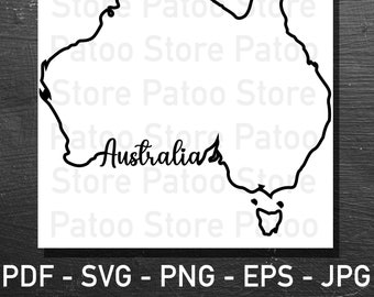 Australia SVG Australia Cut Files Australia Outline SVG Australia ...