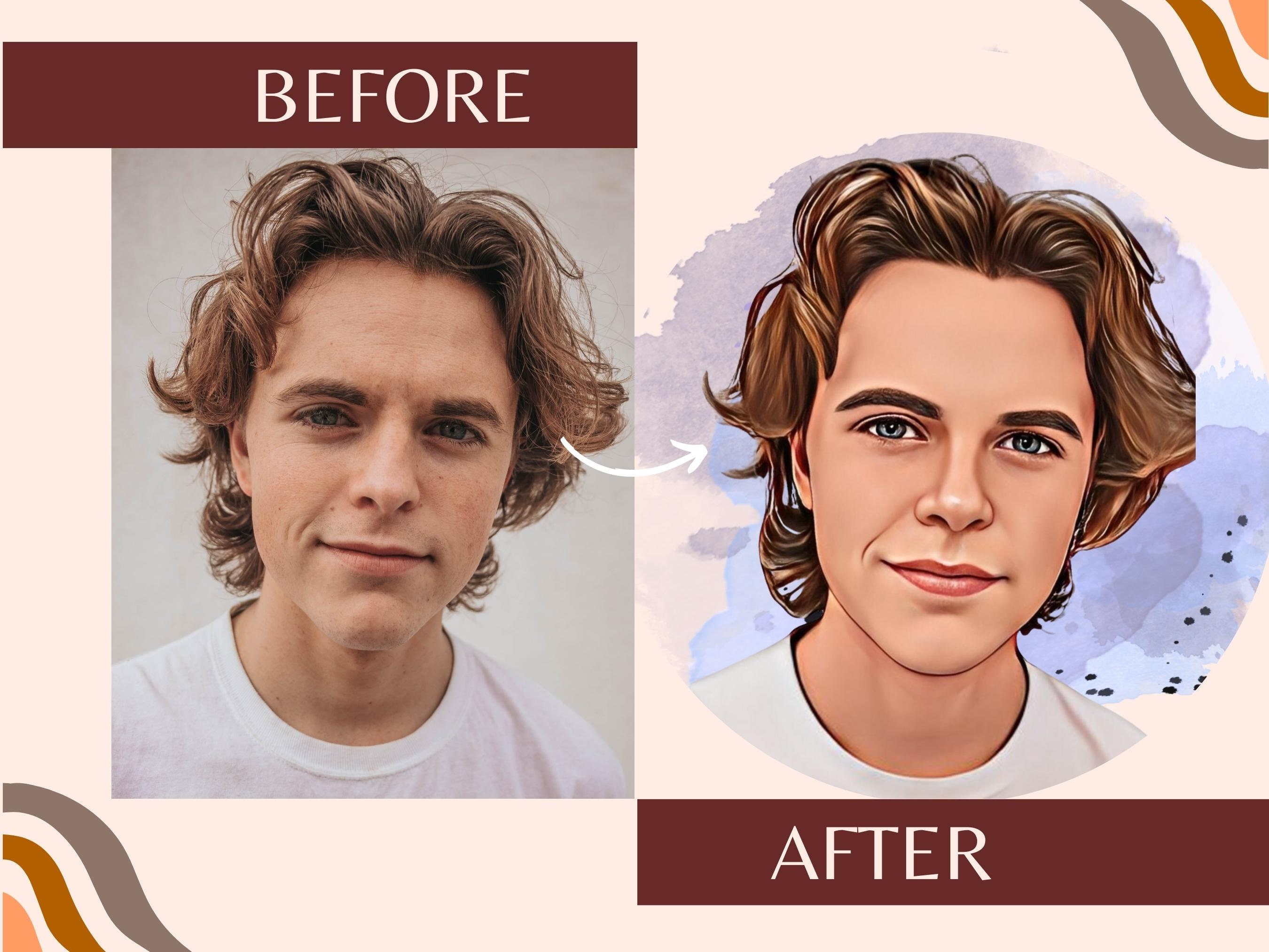 Personalized Cartoon Portraits: Cartoonize Yourself Cartoon - Etsy