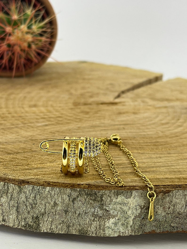 Safety Pin Necklace, Gold Plated Safety Pin Necklace, Silver Safety Pin ...