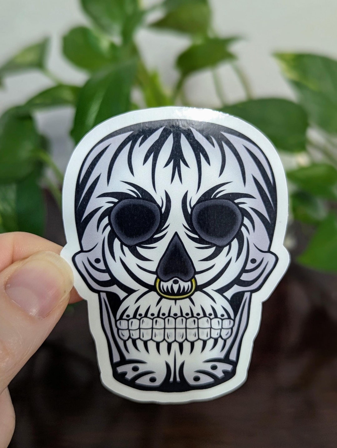 Tribal Skull Sticker - Etsy