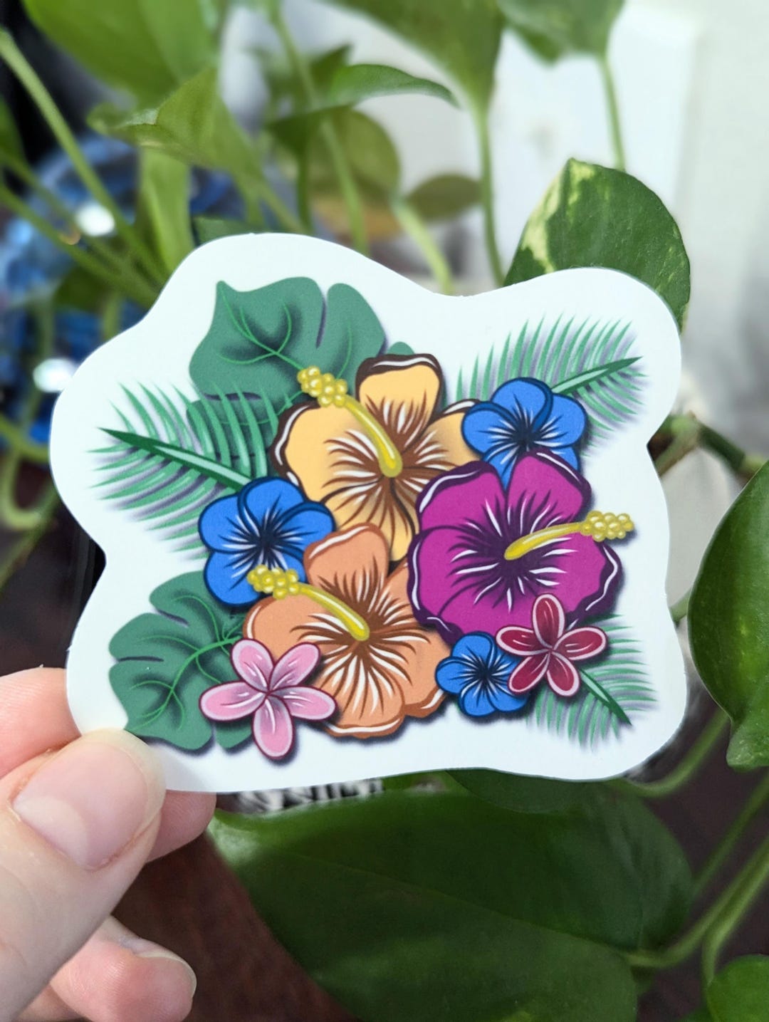 Hawaiian Flowers Sticker - Etsy