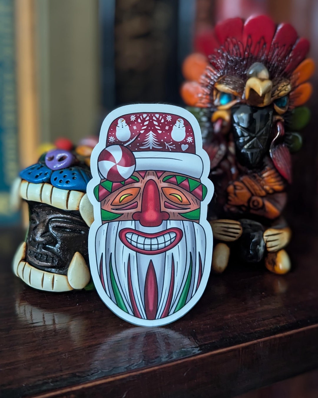 Santa Tiki Sticker - Etsy