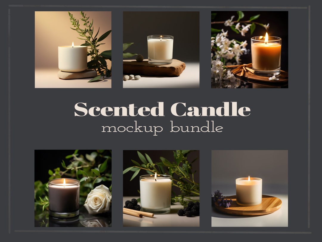 Candle Mock up Bundle-set of 6 High-resolution Images, Digital Mockup ...