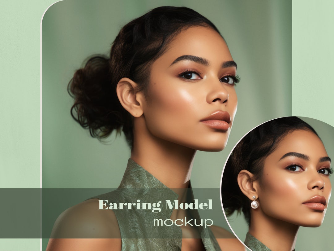 Earring Model Mockup,photorealistic Earring Mockup, Jewelry Mockup ...