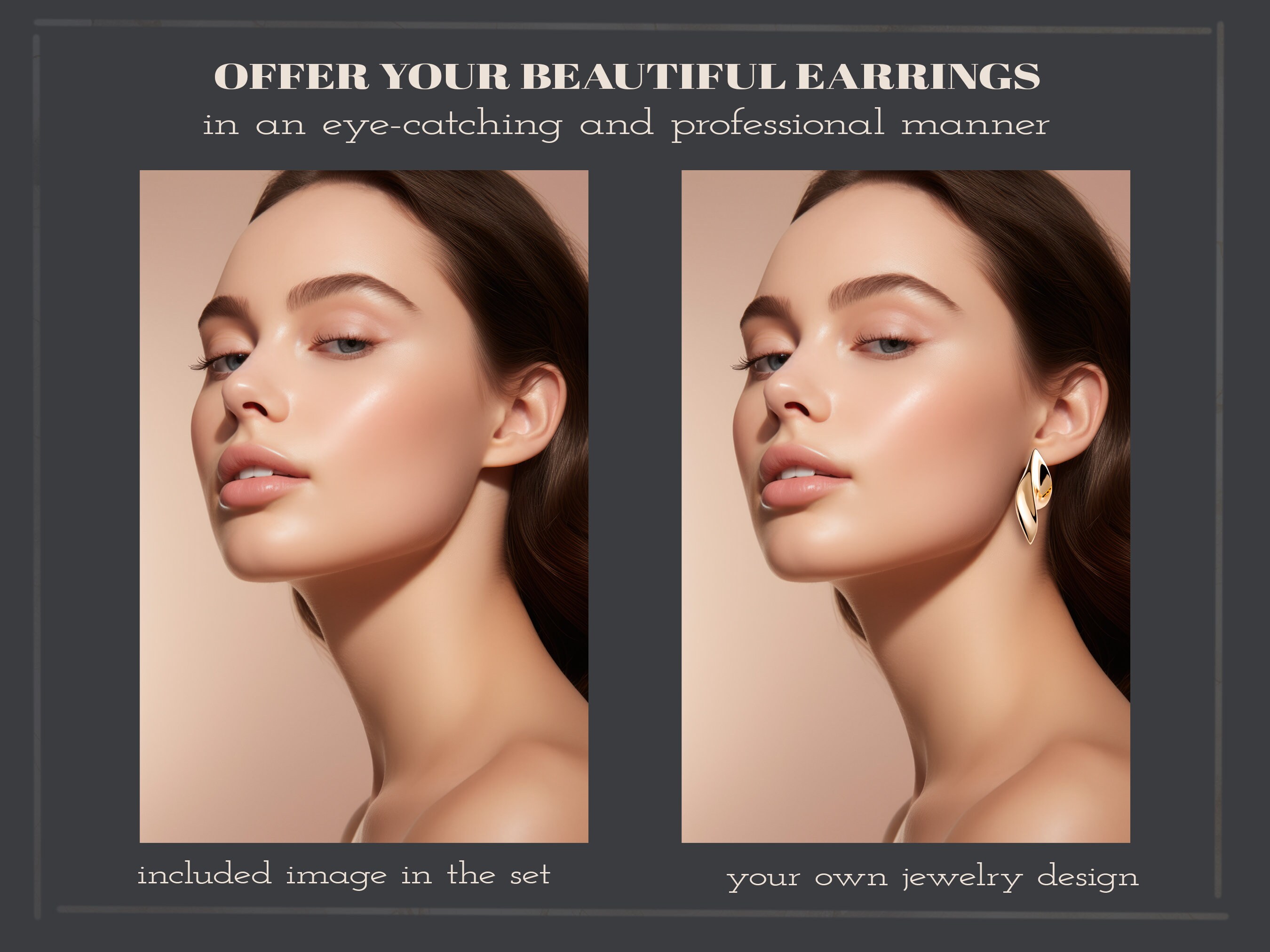 Earring Model Mockup,photorealistic Earring Mockup Set, Jewelry Mockup ...