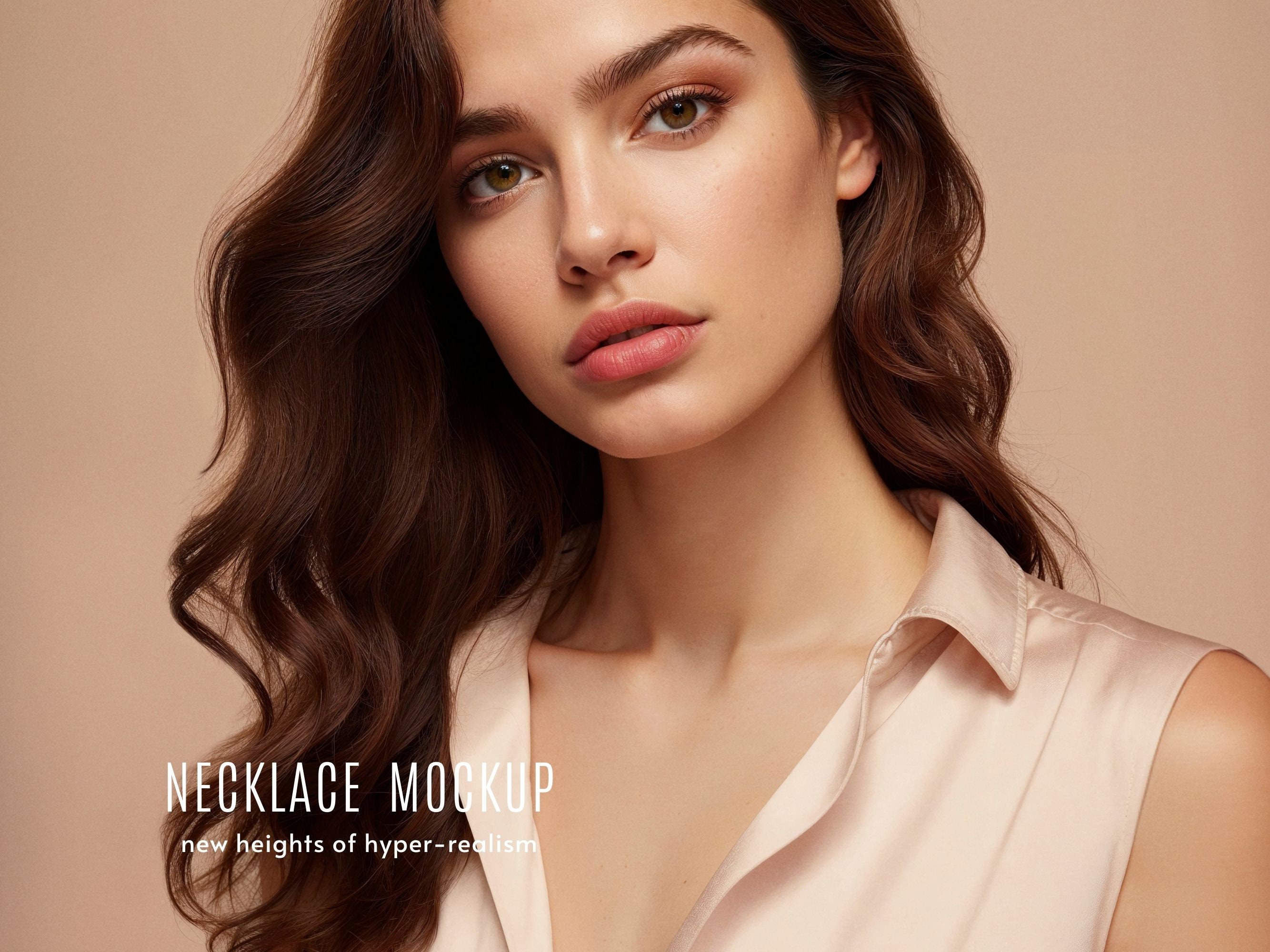 Necklace Mockup Hyper-realistic Model Jewelry Display, High-resolution ...