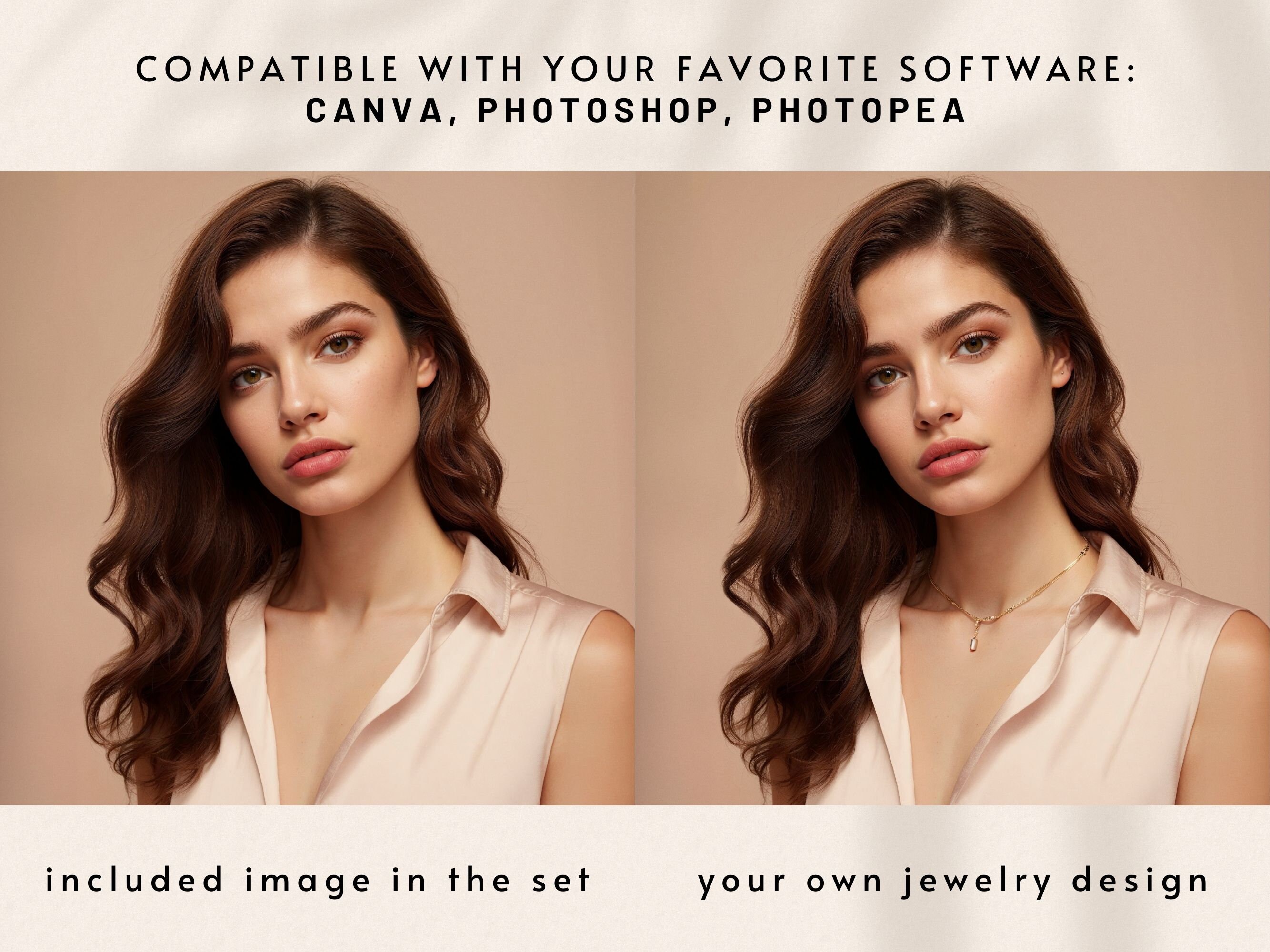 Necklace Mockup Hyper-realistic Model Jewelry Display, High-resolution ...