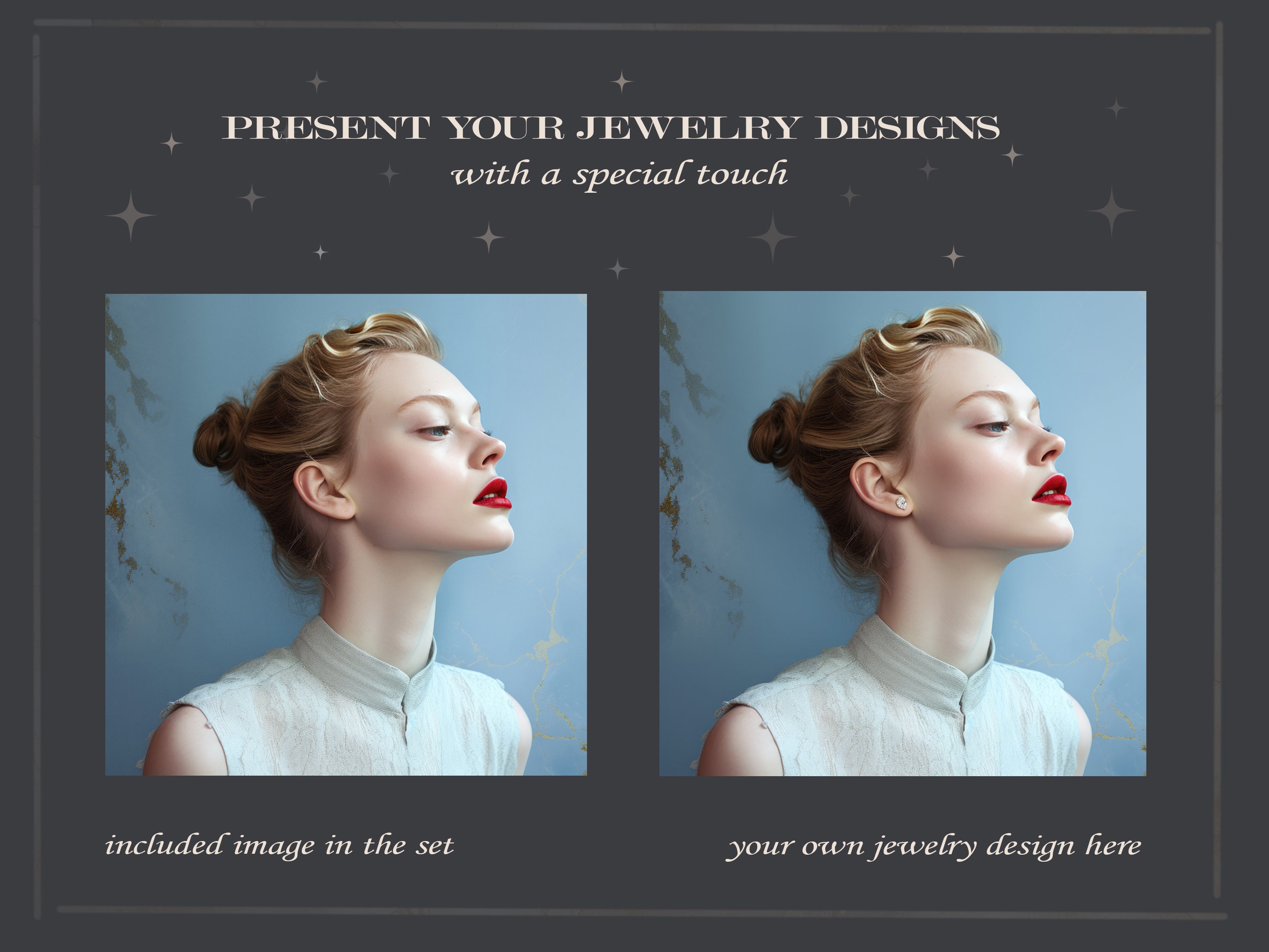 Earring Model Mockup,photorealistic Earring Mockup Set, Jewelry Mockup ...