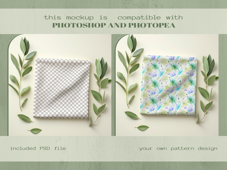 Folded Fabric Mockup Folded Fabric Pattern Textile Mockup Photoshop Mockup Pattern Template
