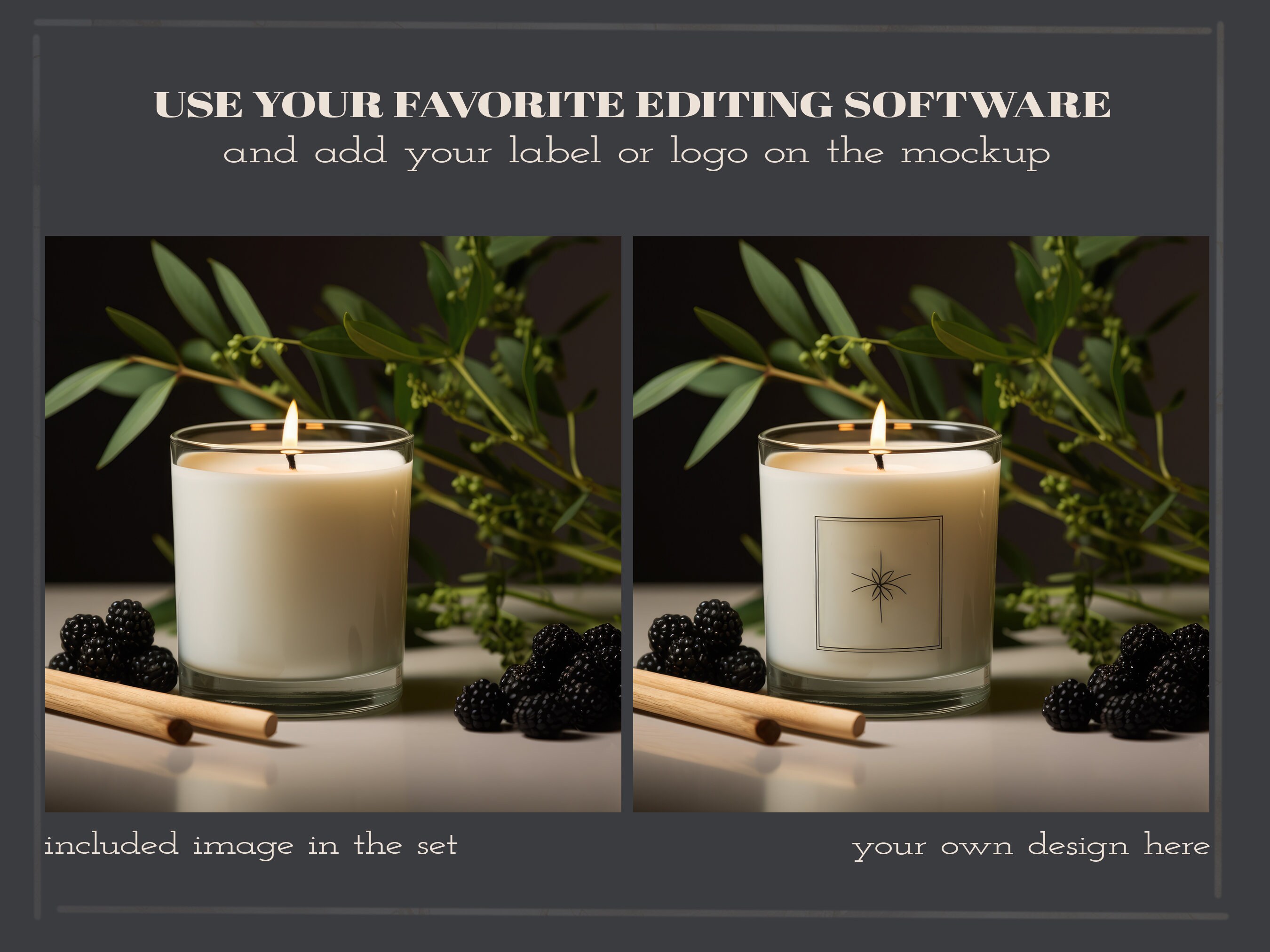 Candle Mock up Bundle-set of 6 High-resolution Images, Digital Mockup ...