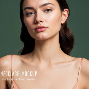 Necklace Mockup Hyper-realistic Model Jewelry Display, High-resolution ...