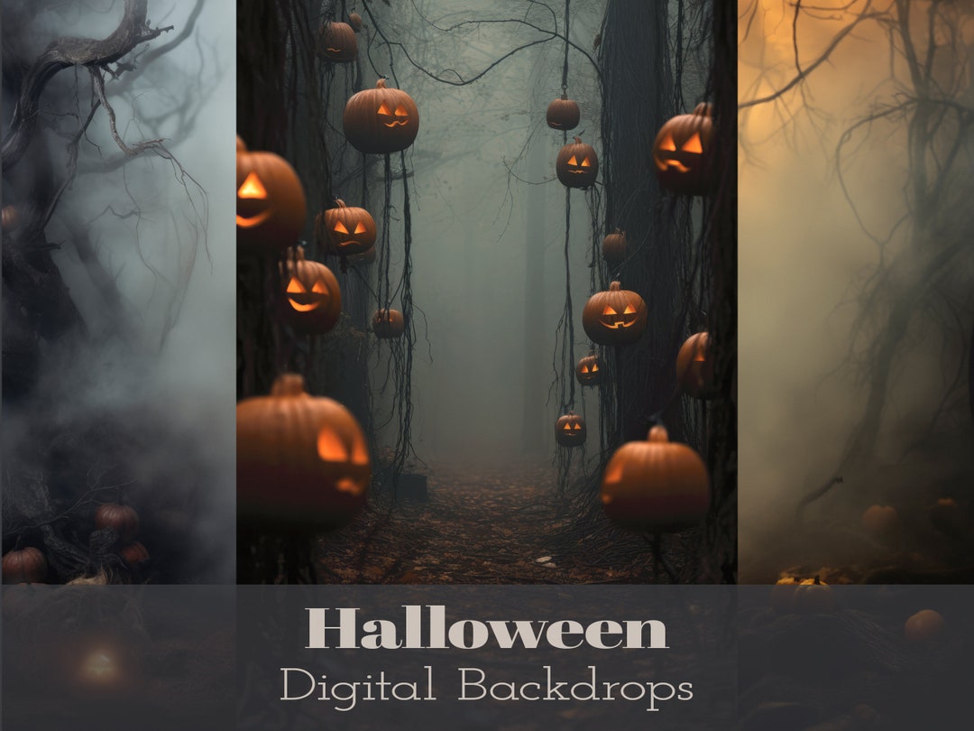 Halloween Digital Backgrounds, Photoshop Composite Backdrop, Fall ...