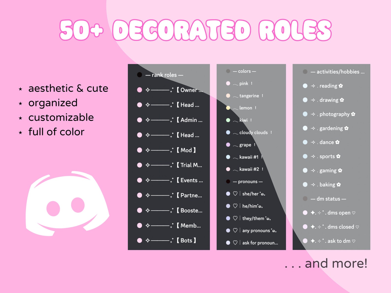 Kawaii Pink Aesthetic Discord Template | 30+ Channels (instant Download ...