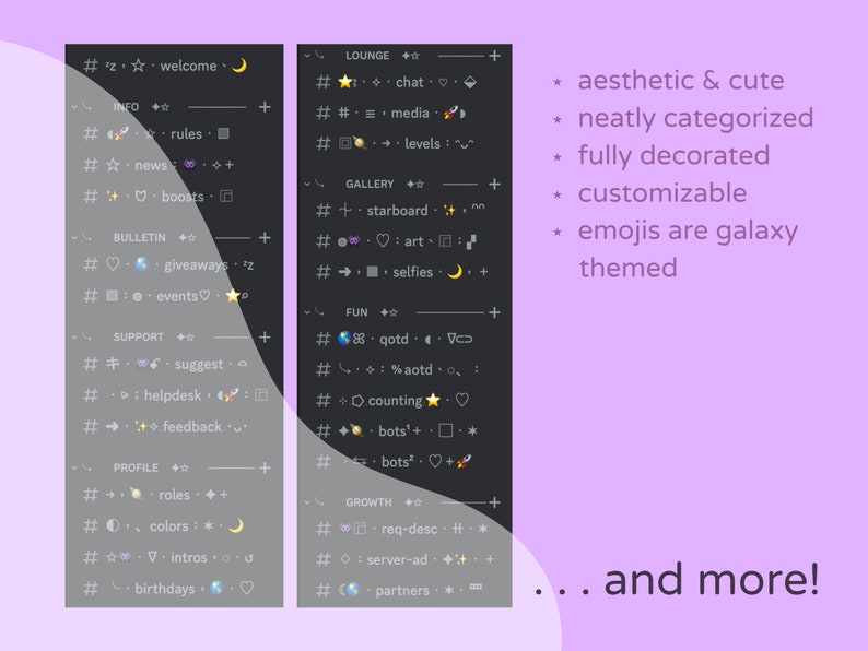 Galaxy Space Aesthetic Discord Template for Creators | Instant Download ...