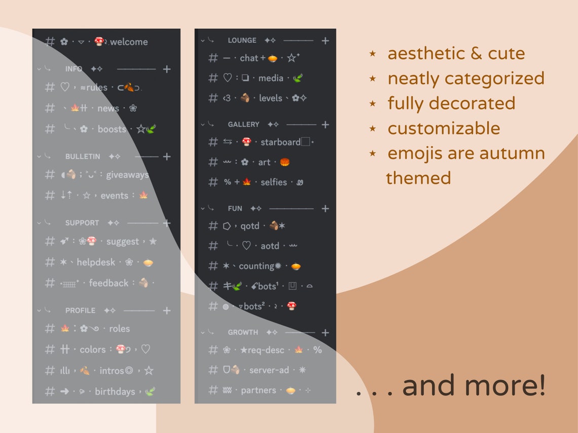Aesthetic & Cute Autumn Fall Discord Template for Creators - Etsy