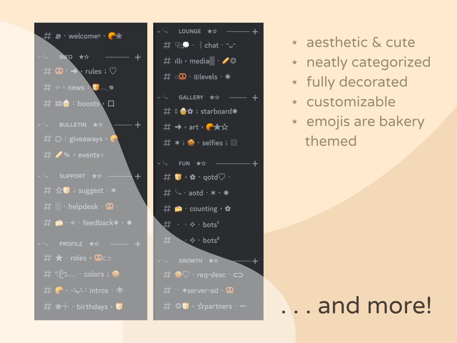 Bakery Beige Aesthetic Discord Template for Creators (instant Download ...