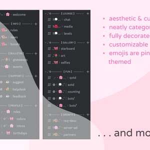 Aesthetic & Cute Pink Discord Server Template for Creators - Etsy