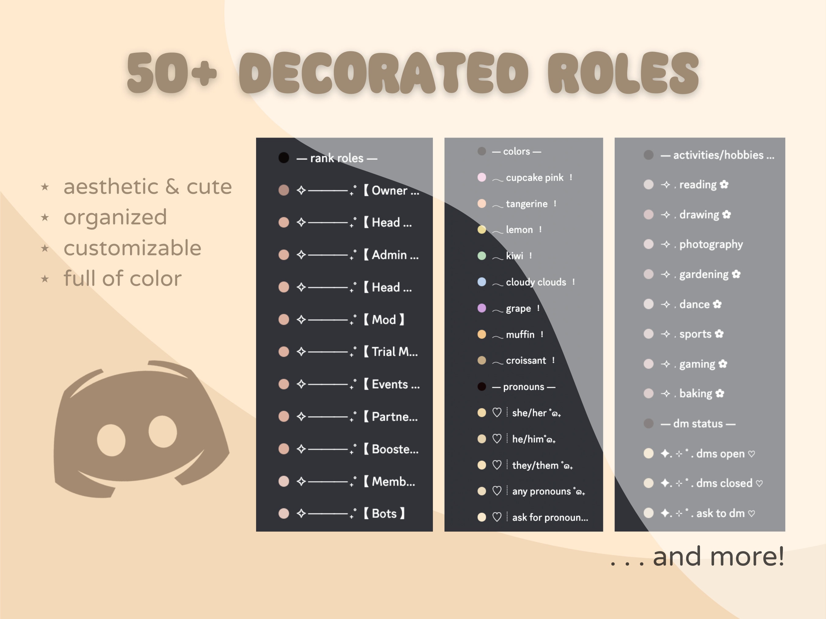 Bakery Beige Aesthetic & Cute Discord Template for Creators - Etsy