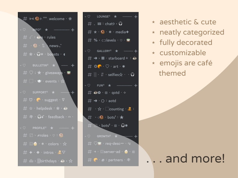 Cafe Themed Aesthetic & Cute Discord Template for Creators - Etsy