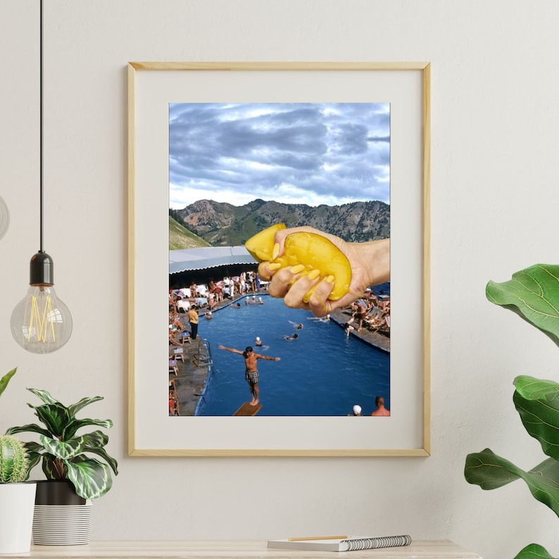 Splash of Nostalgia | Retro Inspired Surrealist Collage of People at a ...