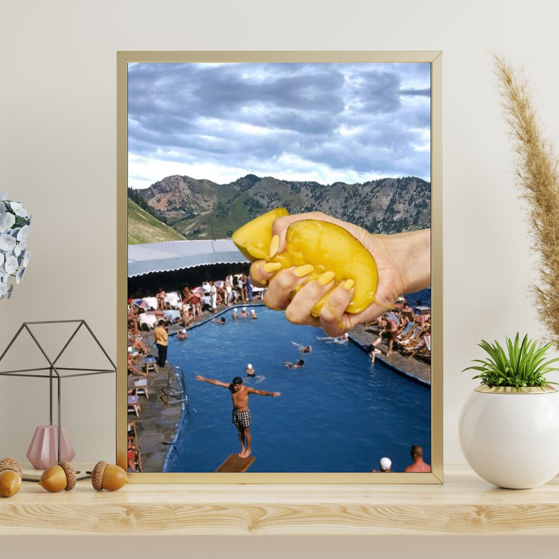 Splash of Nostalgia Retro Inspired Surrealist Collage of People at a ...