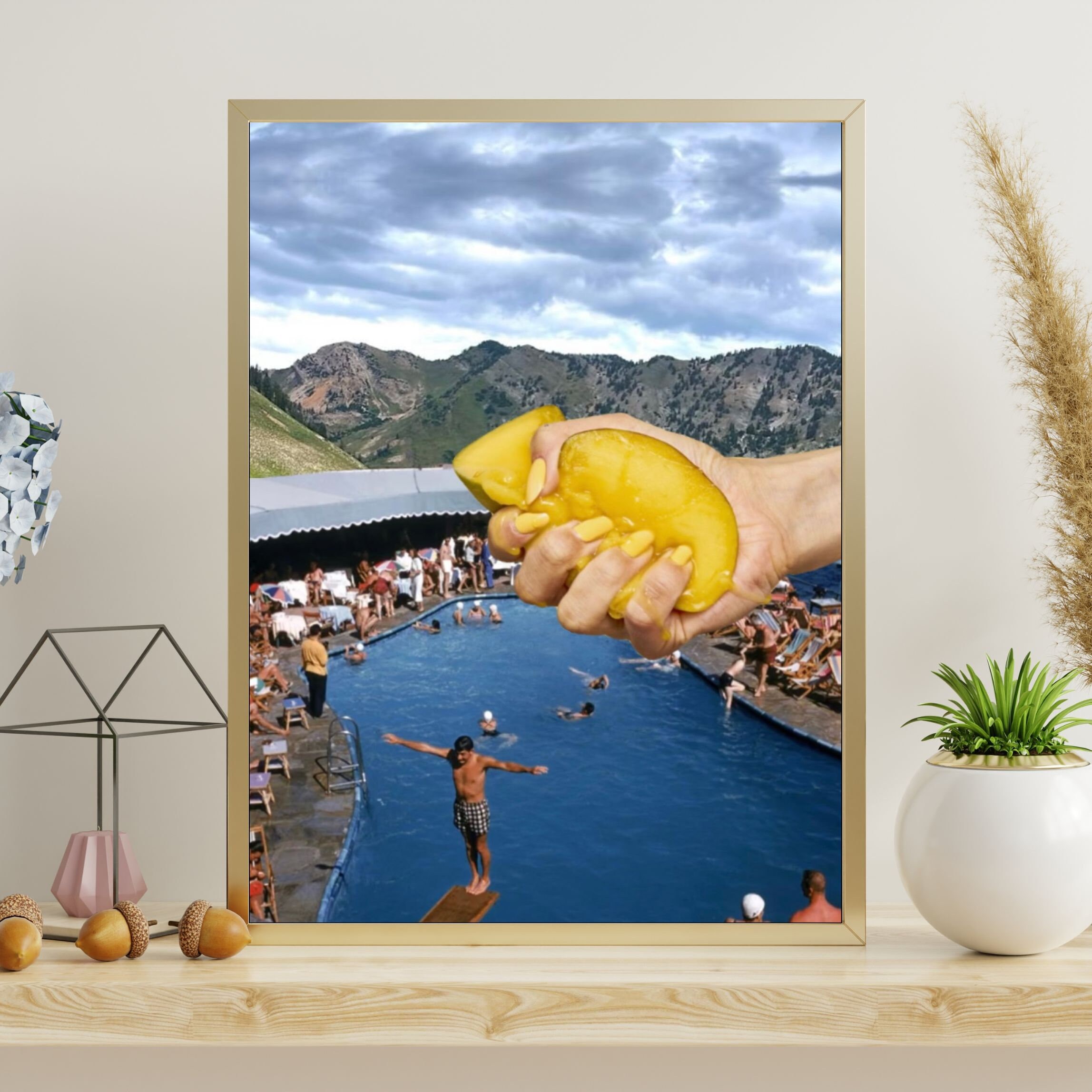 Splash of Nostalgia | Retro Inspired Surrealist Collage of People at a ...